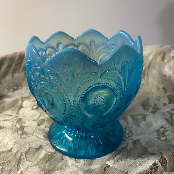 Antique | Accents | Antique Vintage Blue Opulent Glass Bowl | Poshmark